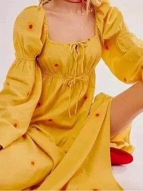 Free People | Dresses | New Free People Emory Embroidered Midi Dress ...